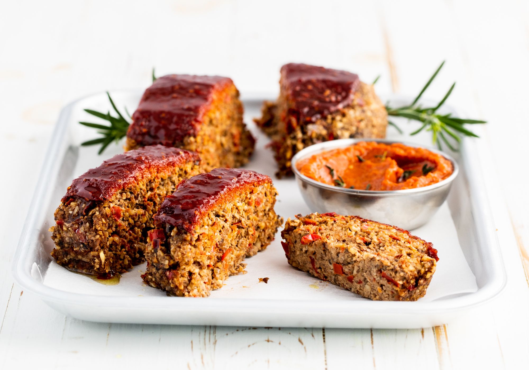 Portobello Meatloaf with Sweet Balsamic Sauce (Raw Vegan)